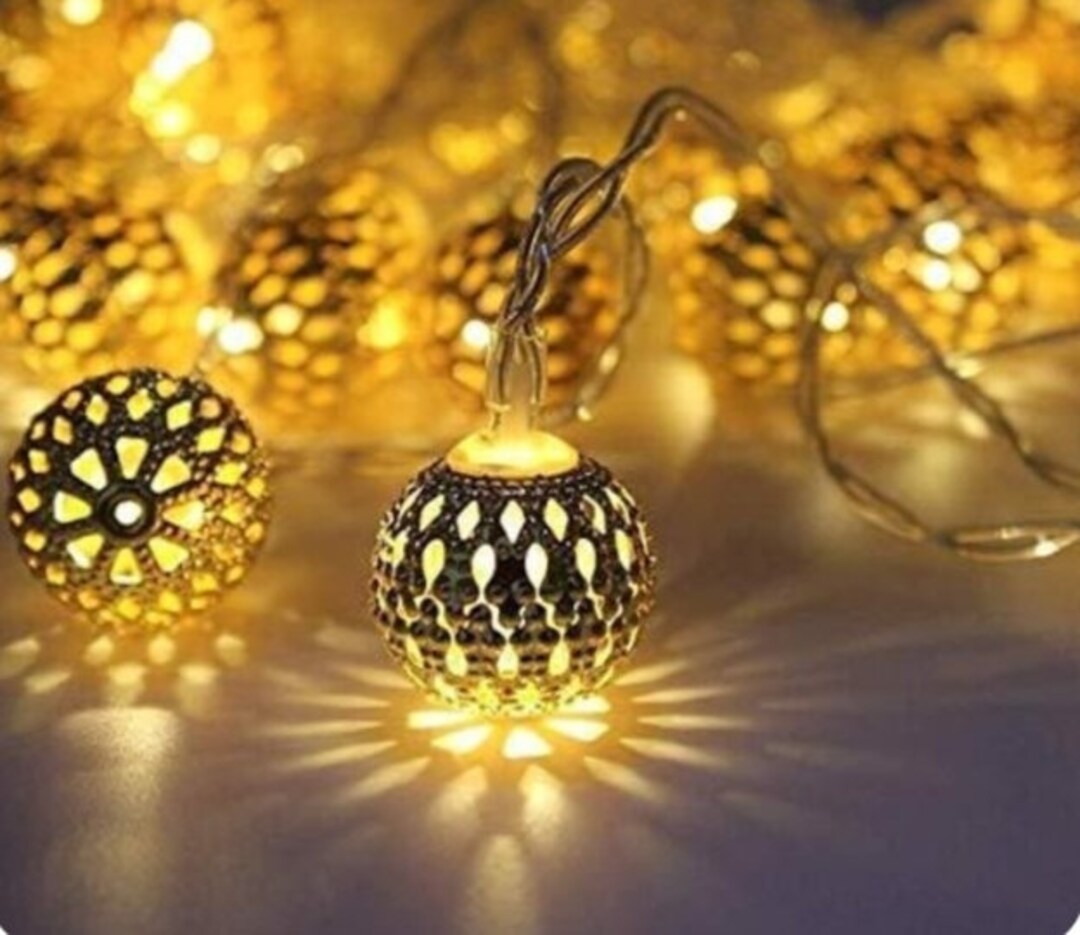 16 Metal Ball Decorative String Light - Etsy