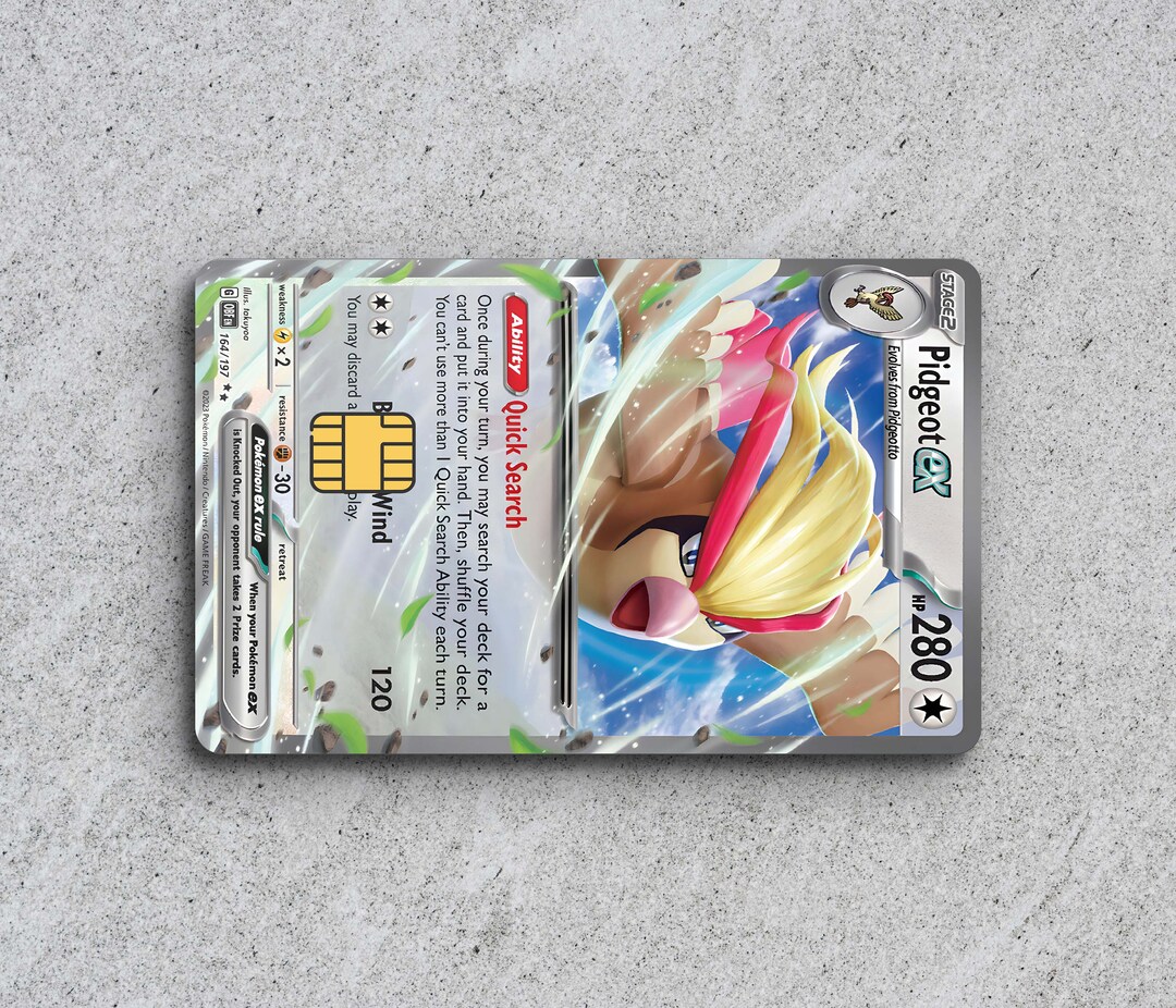 Pidgeot Pokemon Card Credit & Debit Card Skin Cover - Etsy