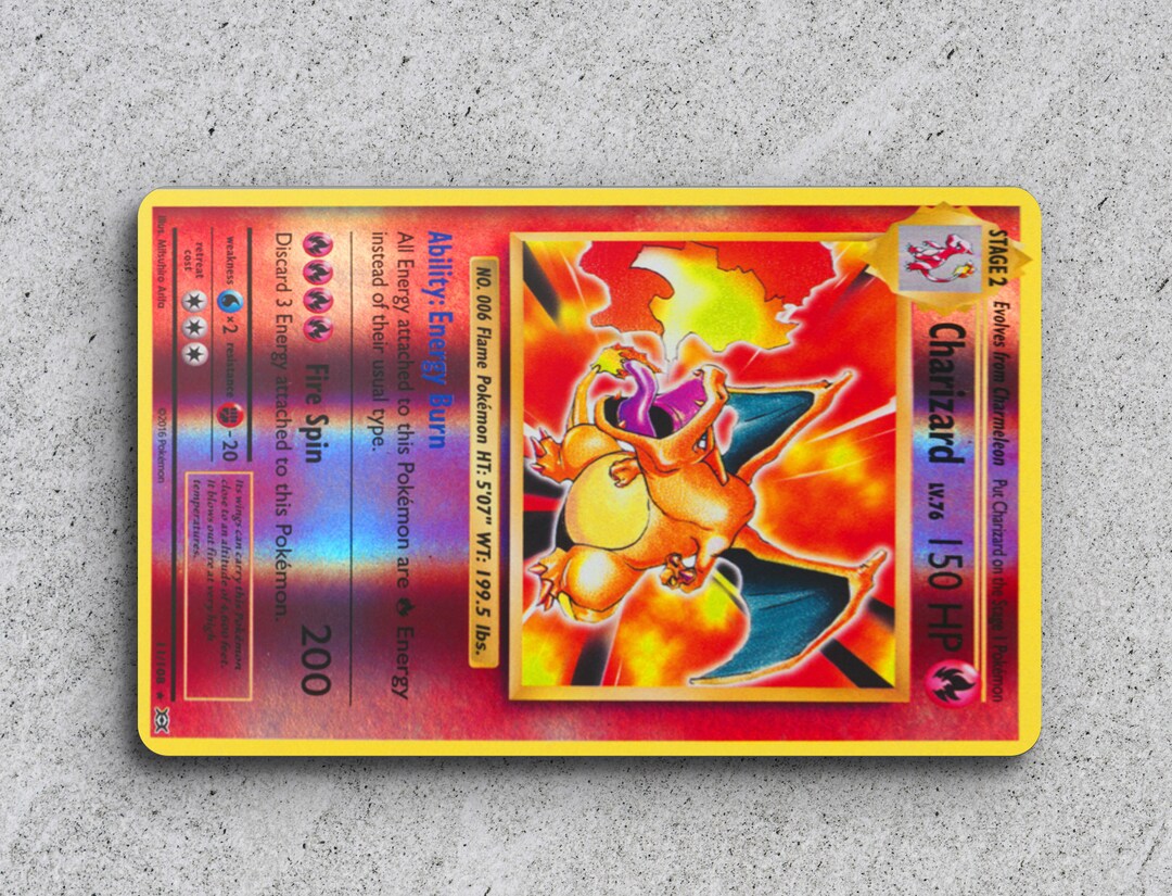 Charizard Credit Debit Card Skin Pokemon Card Cover - Etsy