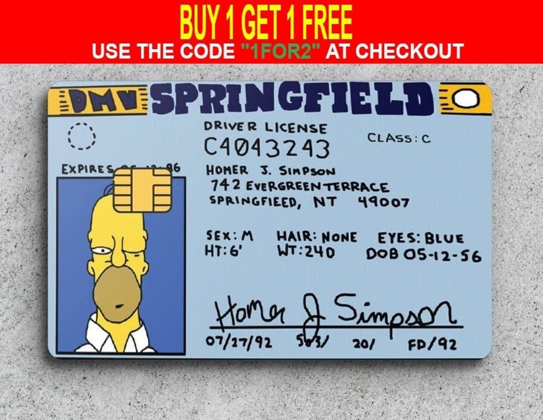 Simpson Id Card Cover Credit & Debit Card Skin Cover - Etsy