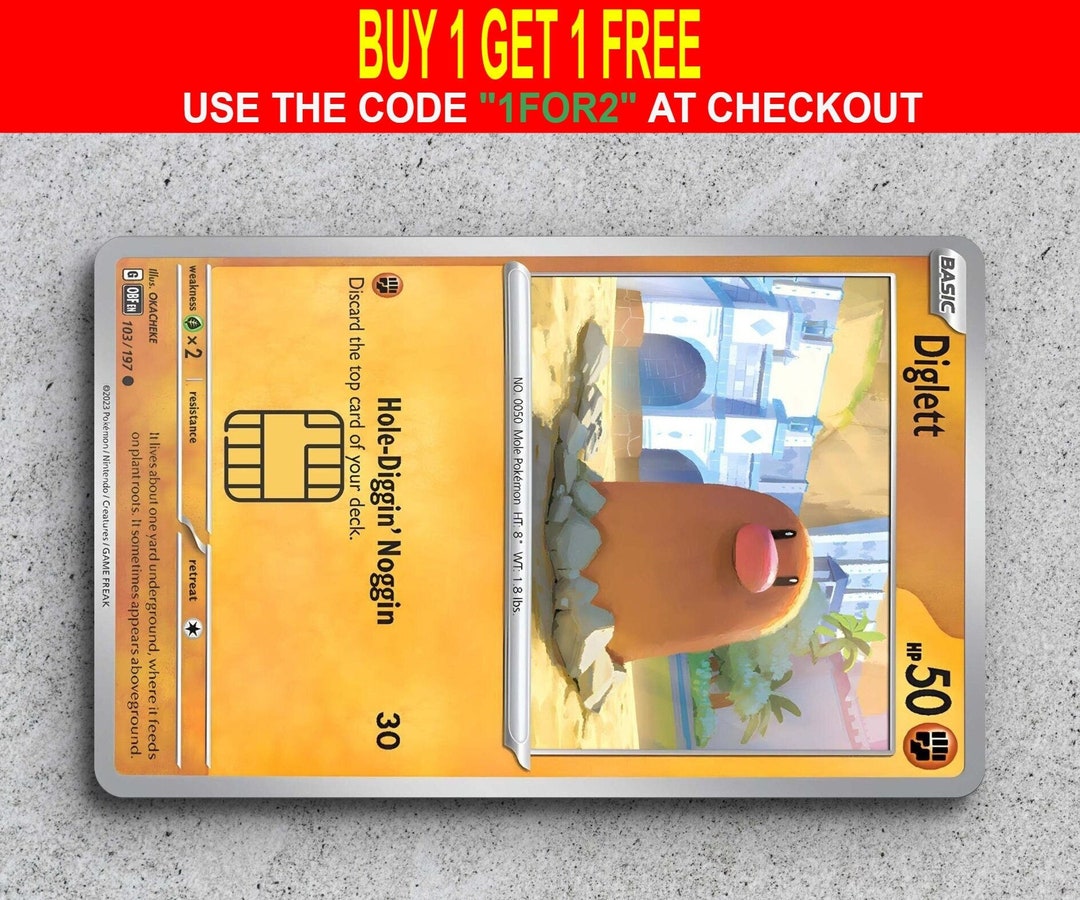 Diglett Pokemon Card Credit & Debit Card Skin Cover - Etsy