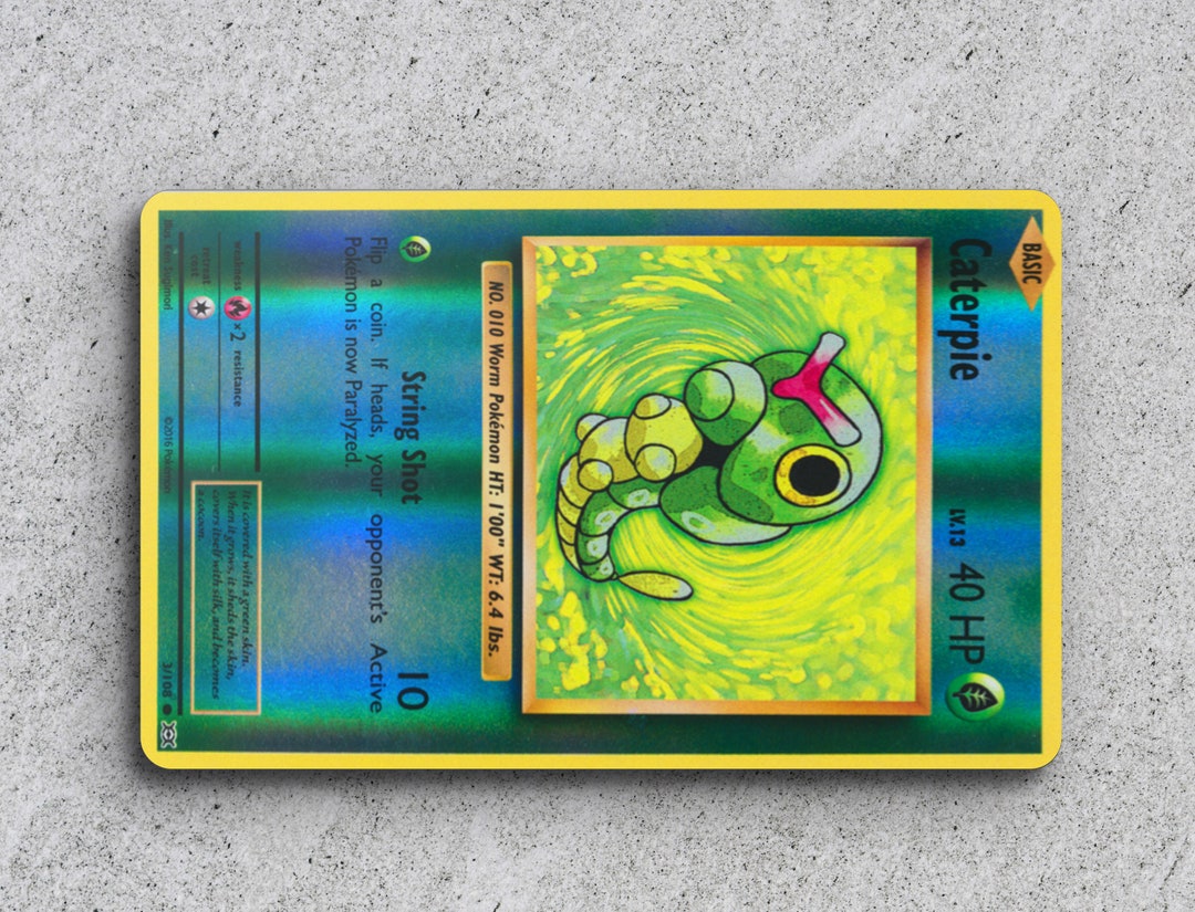 Caterpie Credit Debit Card Skin Pokemon Card Cover - Etsy