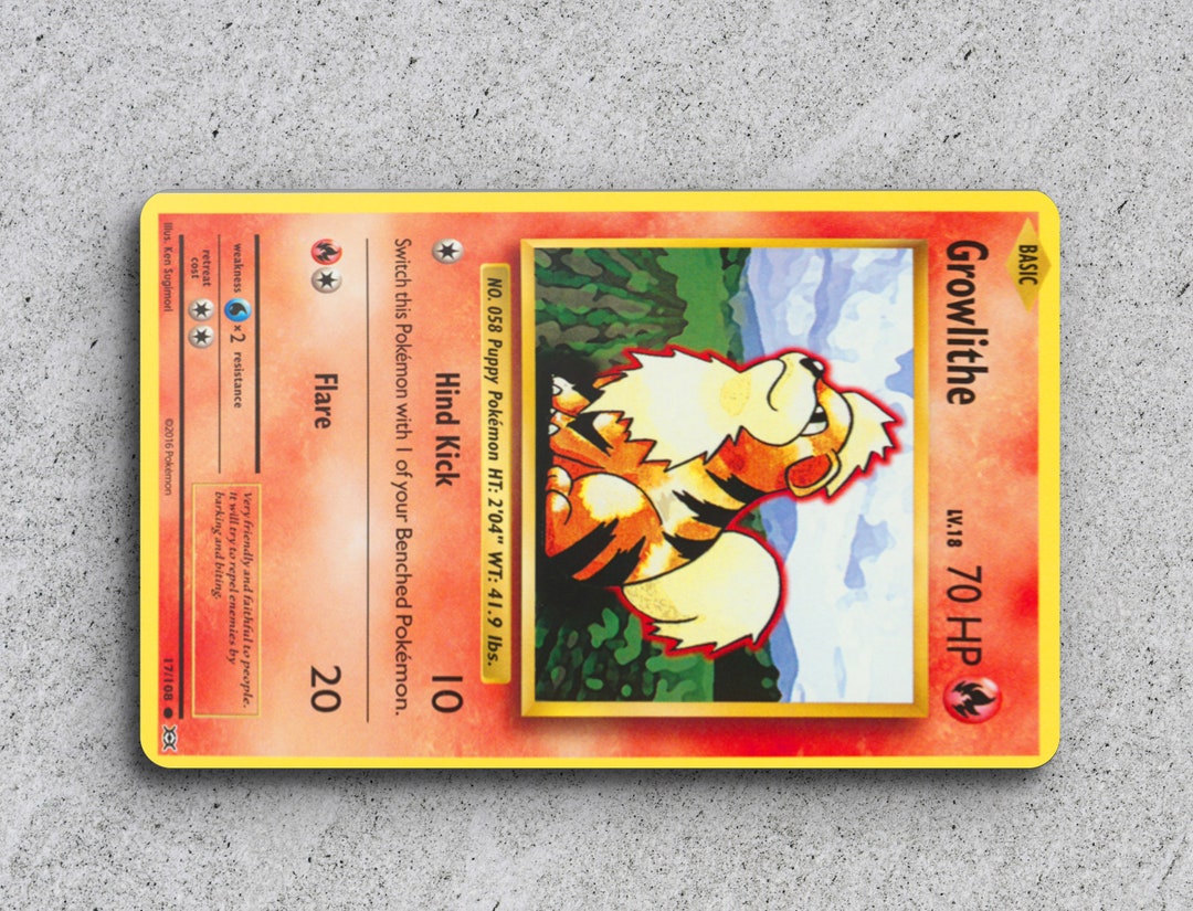 Growlithe Credit Debit Card Skin Pokemon Card Cover - Etsy