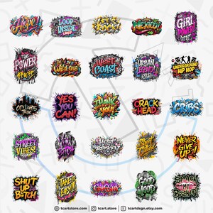 Graffiti Vol.1 T-shirt Design Bundle Suitable for Printing, 100+ High ...