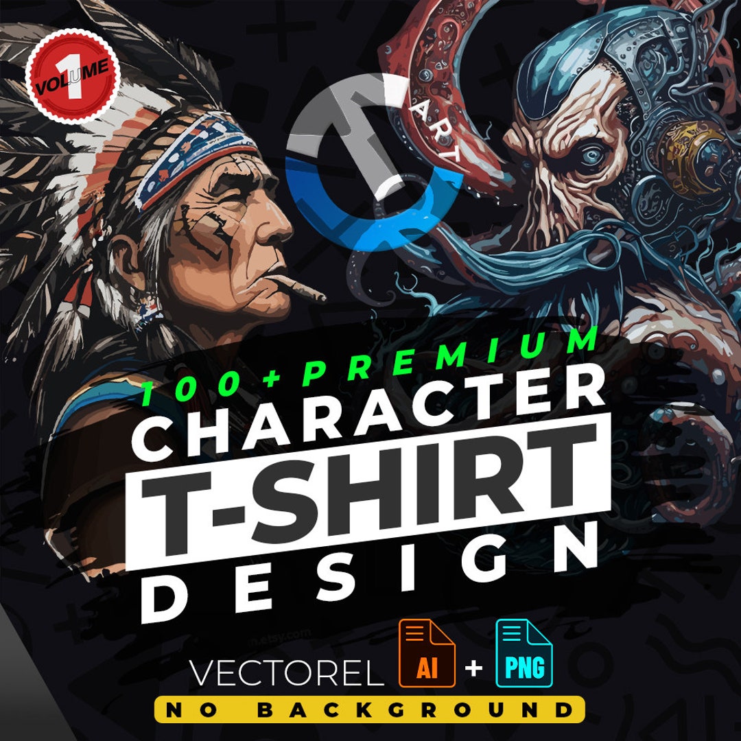 Character Vol.1 T-shirt Design Bundle Suitable for Printing, 100 High ...