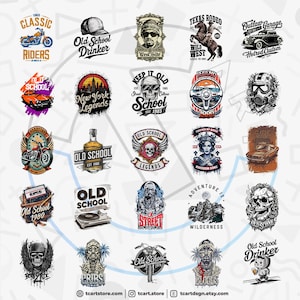 Old School Vol.1 T-shirt Design Bundle Suitable for Printing, 100 ...