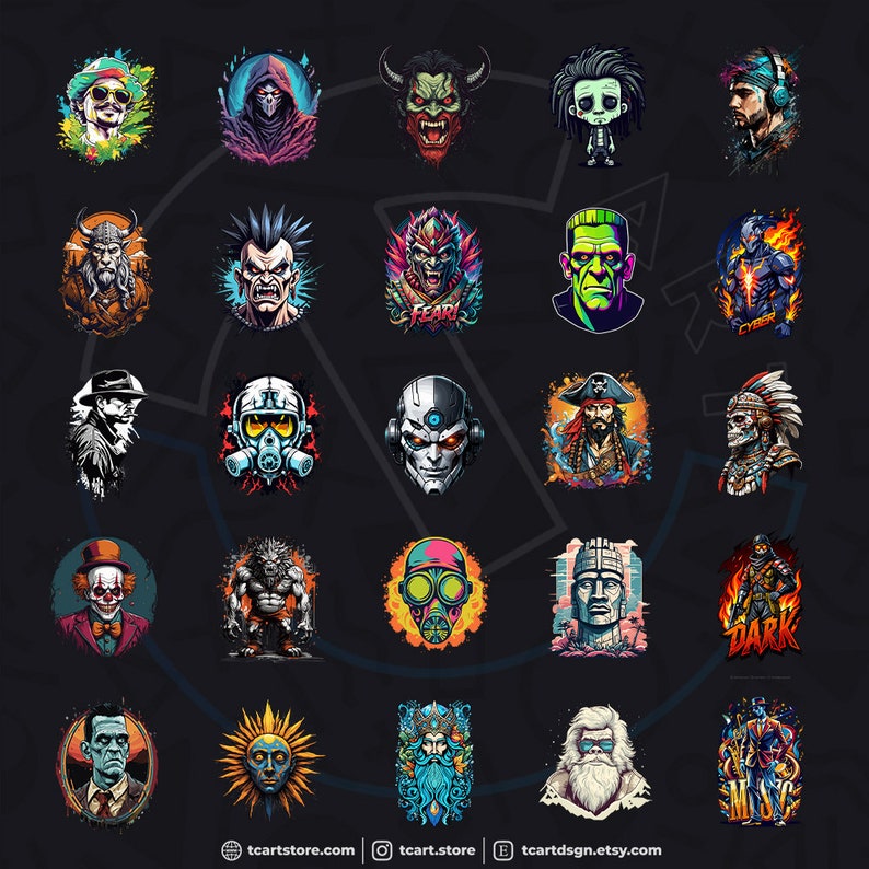 Character Vol.2 T-shirt Design Bundle Suitable for Printing, 100 + High ...
