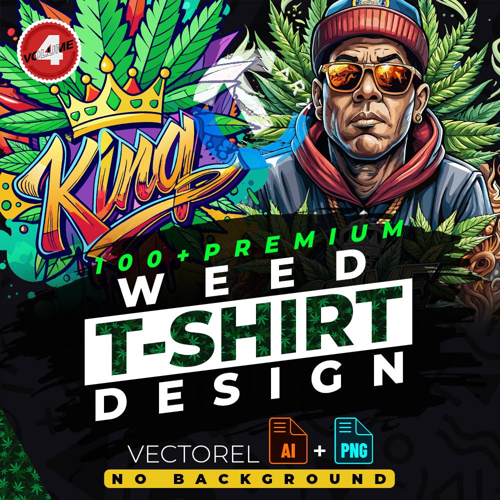 Weed Vol.4 T-shirt Design Bundle Suitable for Printing, 100+ High ...