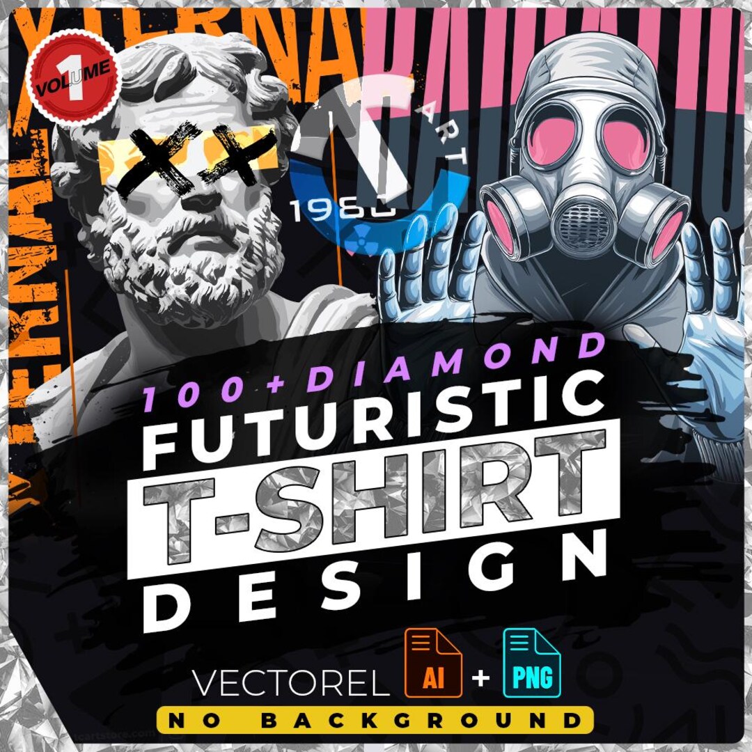 Diamond Futuristic Vol.1 T-shirt Design Bundle Suitable for Printing ...