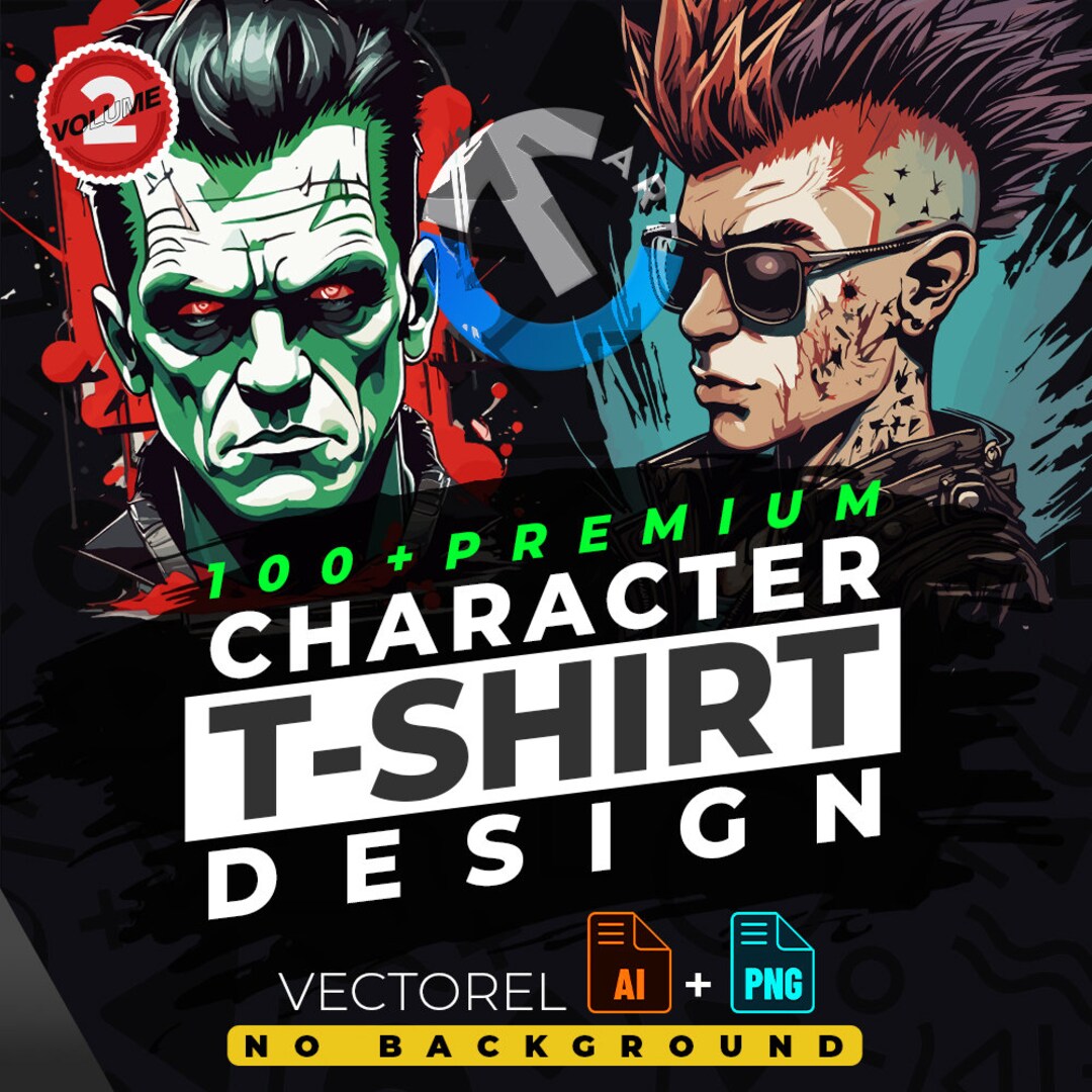 Character Vol.2 T-shirt Design Bundle Suitable for Printing, 100 + High ...