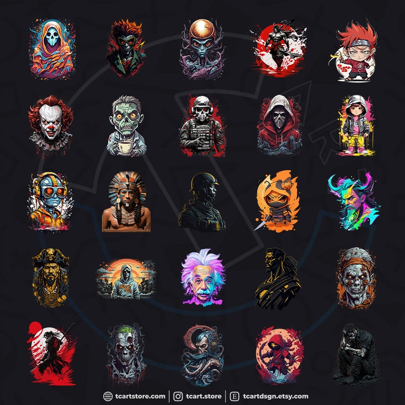 Character Vol.1 T-shirt Design Bundle Suitable for Printing, 100 + High ...