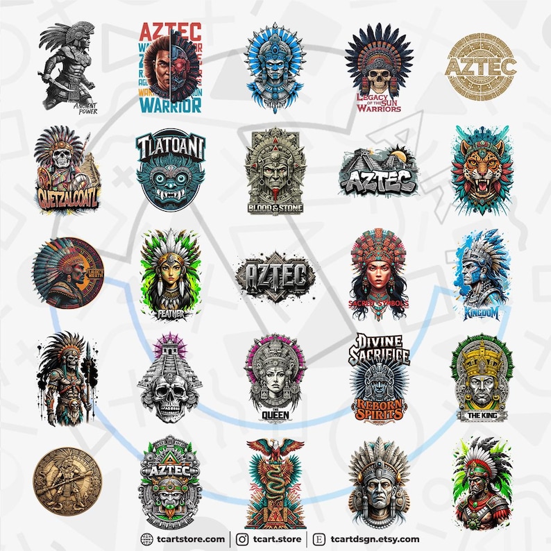 Aztec Vol.1 T-shirt Design Bundle Suitable for Printing, 100+ High ...