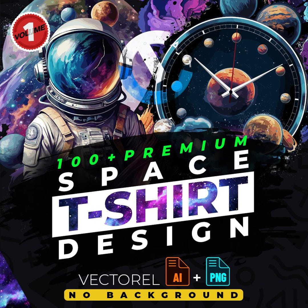 Space Vol.1 T-shirt Design Bundle Suitable for Printing, 100+ High ...