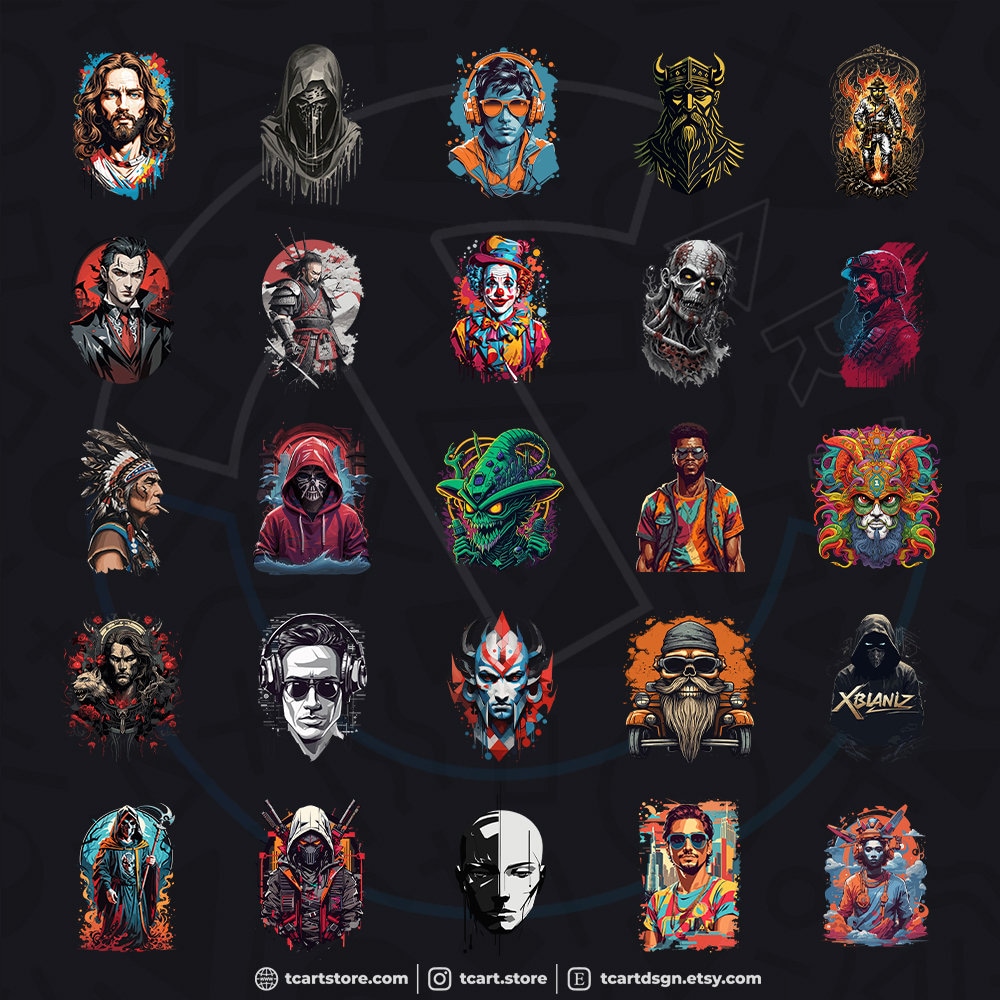 Character Vol.1 T-shirt Design Bundle Suitable for Printing, 100 + High ...