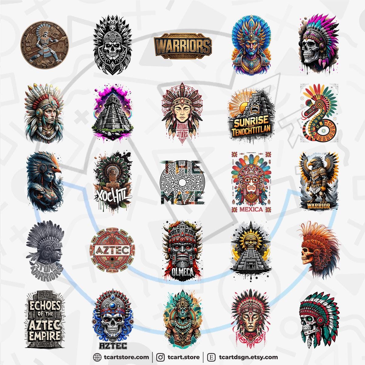 Aztec Vol.1 T-shirt Design Bundle Suitable for Printing, 100+ High ...