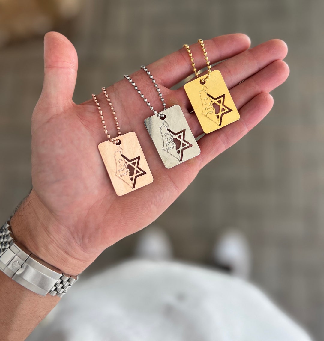 Star of David Dog Tag - Israel Military Necklace. Stand With Israel and ...