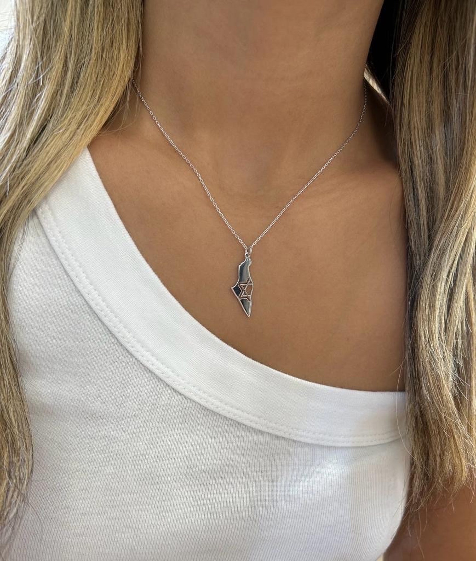 Israel Map Necklace. Jewish Symbol. Made in Israel. Support Israel ...