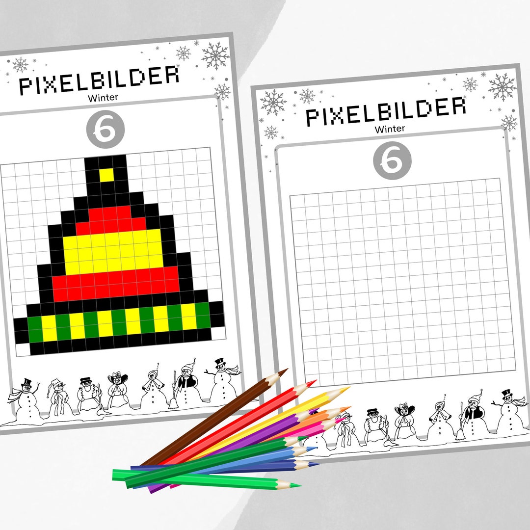 Pixel Pictures: Winter Pixel Art, Computer Science, Art - Etsy