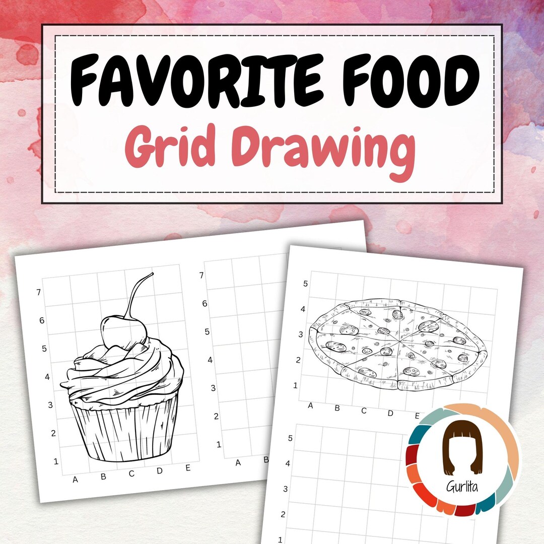 Learn to Draw: Grid Technique - Favorite Food - Favorite Pies - Grid ...