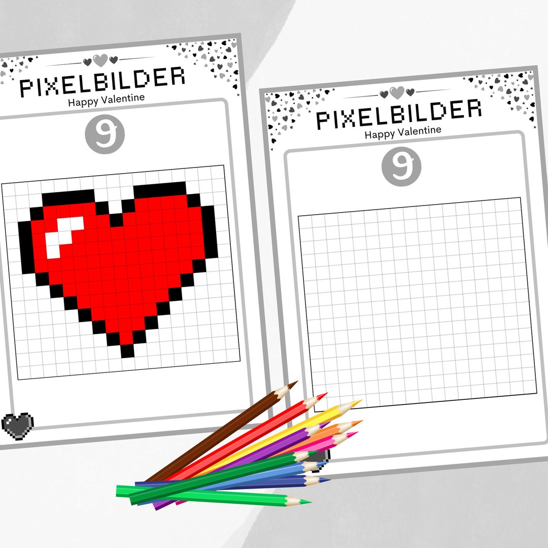 Pixel Pictures: Happy Valentine Pixel Art, Computer Science, Art - Etsy