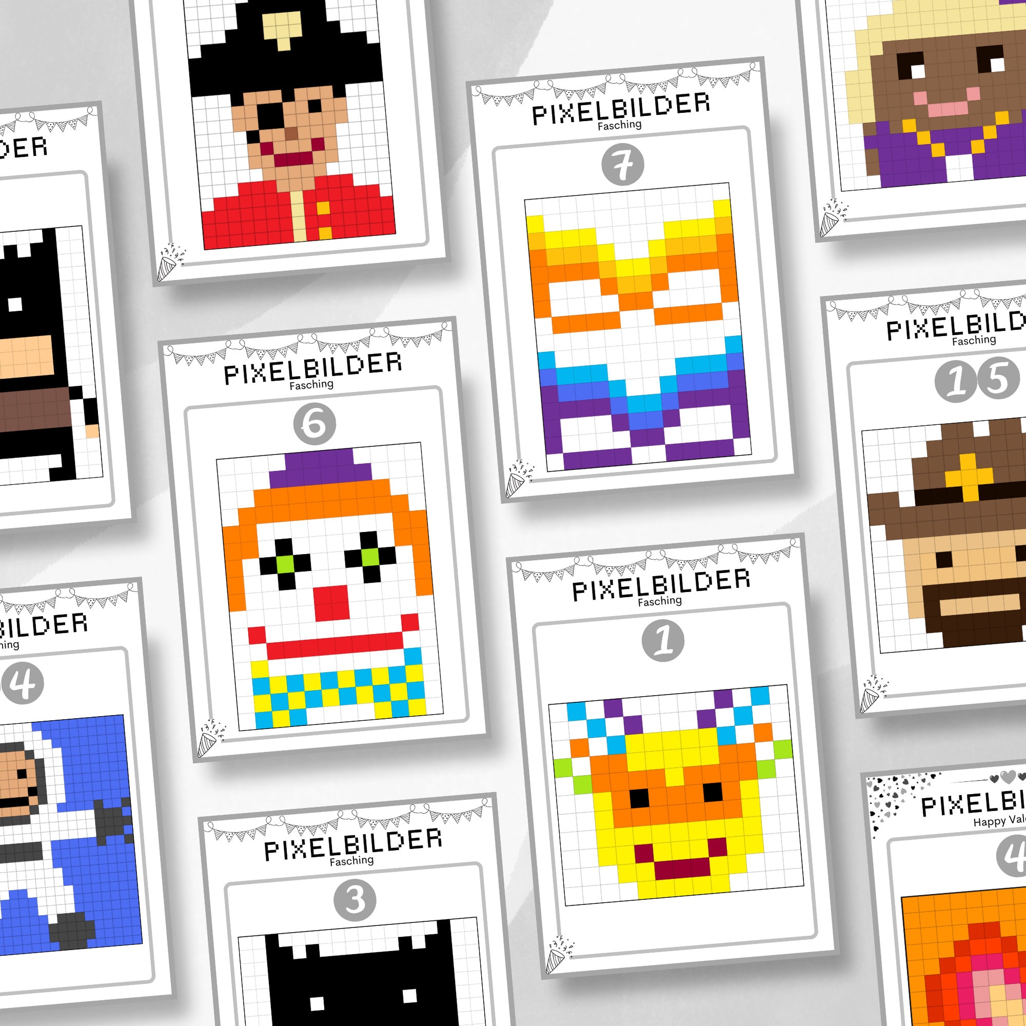 Pixel Pictures: Carnival Carnival Pixel Art, Computer Science, Art - Etsy