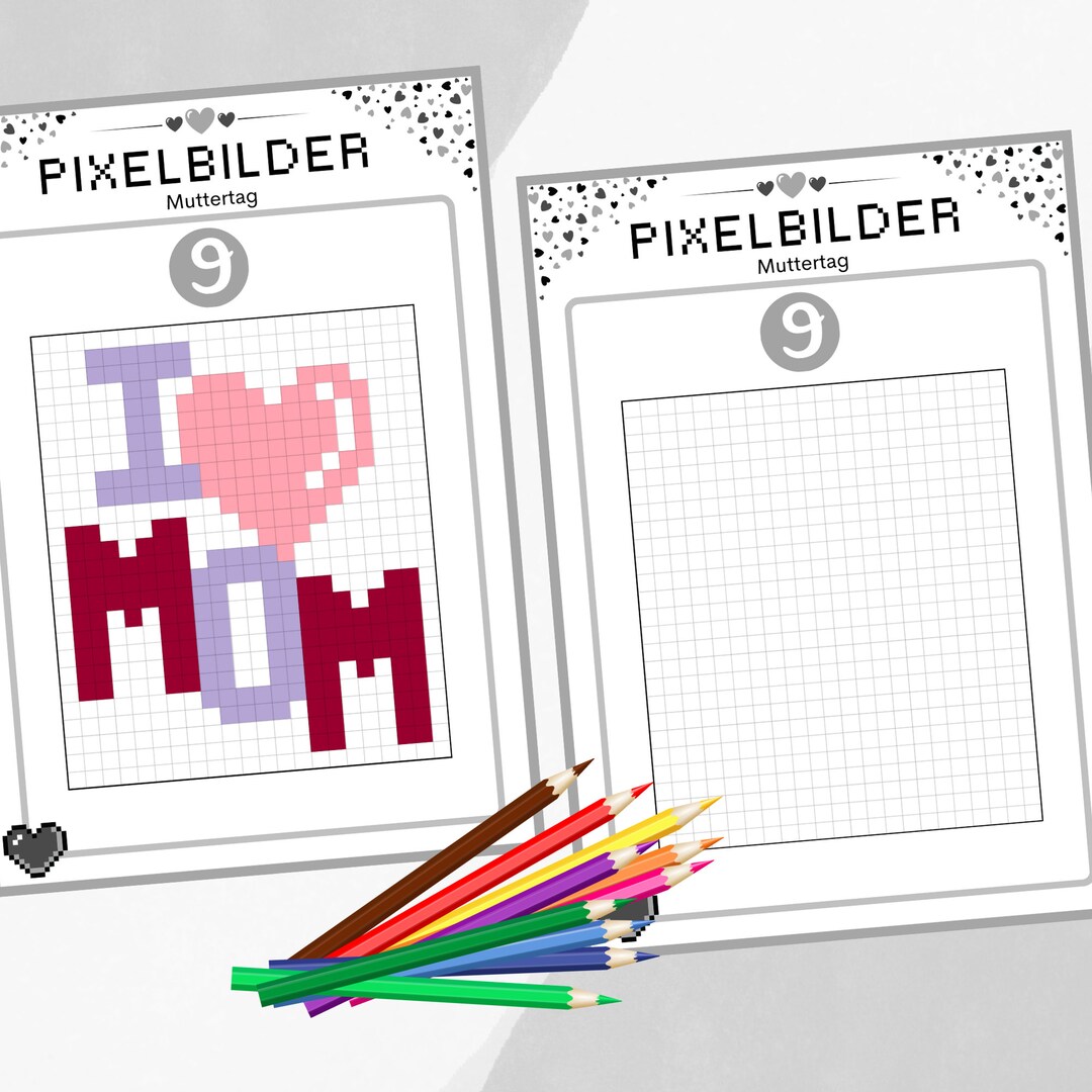 Pixel Images: Mother's Day - Pixel Art, Computer Science, Art - Etsy