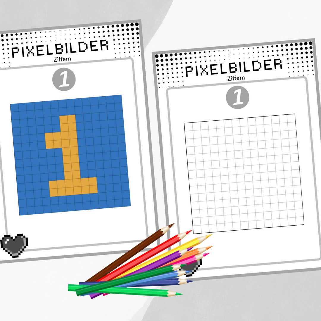 Imágenes de píxeles: números: pixel art, informática, arte - Etsy España