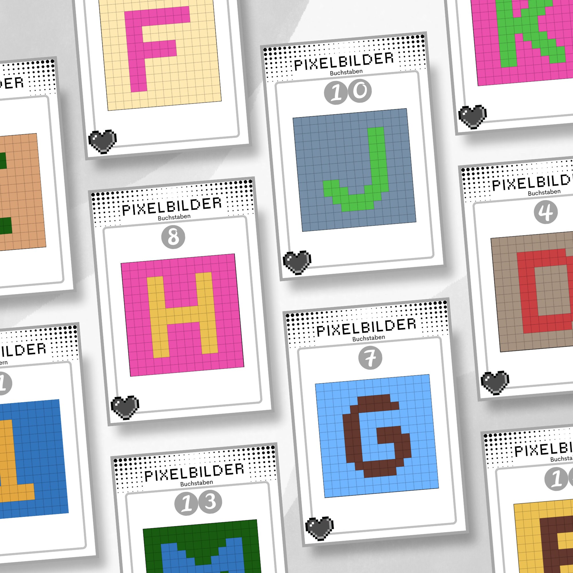 Pixel Pictures: Letters Pixel Art, Computer Science, Art - Etsy