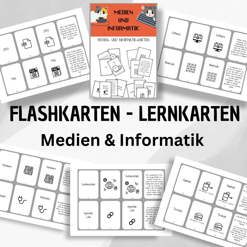 Computer Science & Media: Flash Cards - Learning Cards - Etsy
