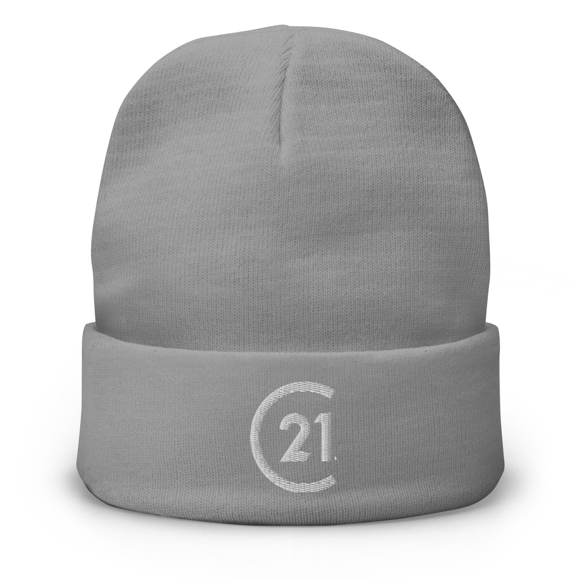 C21 Logo Embroidered Beanie Comes Black, Gray, or White With White ...