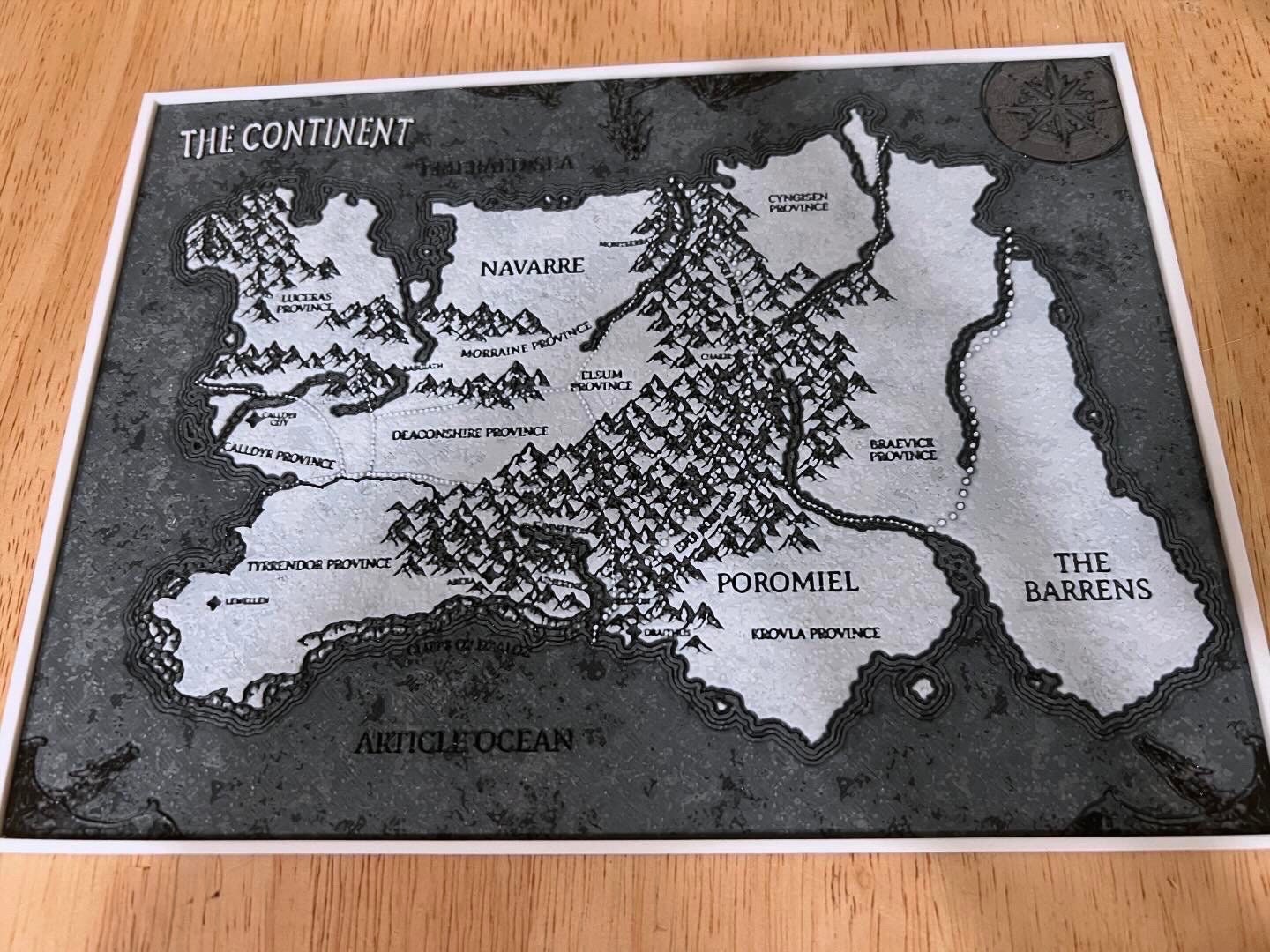 Fourth Wing 3d Printed Map - Etsy