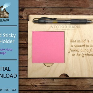Laser Cut Sticky Note Holder With Storage | Digital SVG File | Laser ...