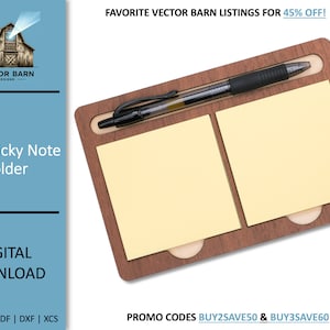 Sticky Note Holder SVG Files Laser Cut Digital Download Glowforge Cut ...