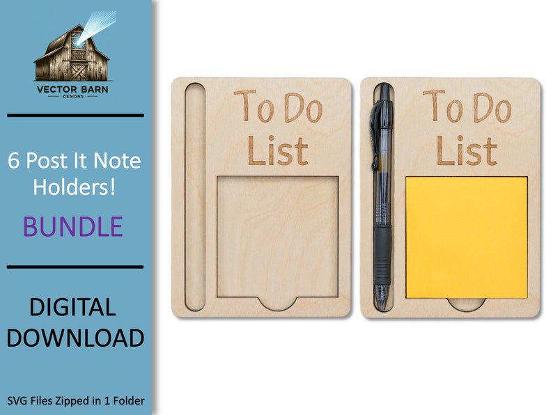 Sticky Note Holder SVG BUNDLE Laser Cut Files Xtool Glowforge Cut Files ...