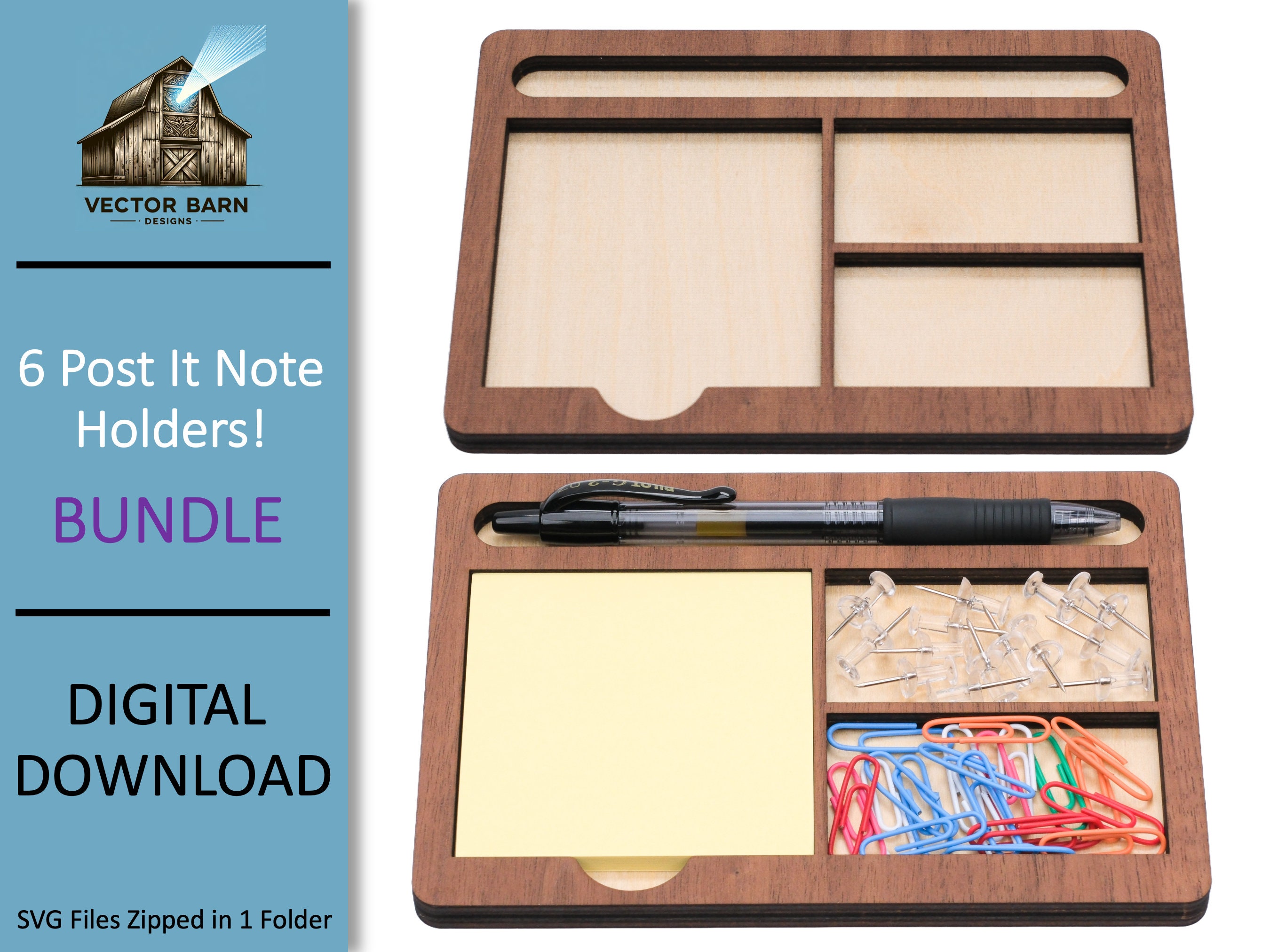 Sticky Note Holder SVG BUNDLE Laser Cut Files Xtool Glowforge Cut Files ...