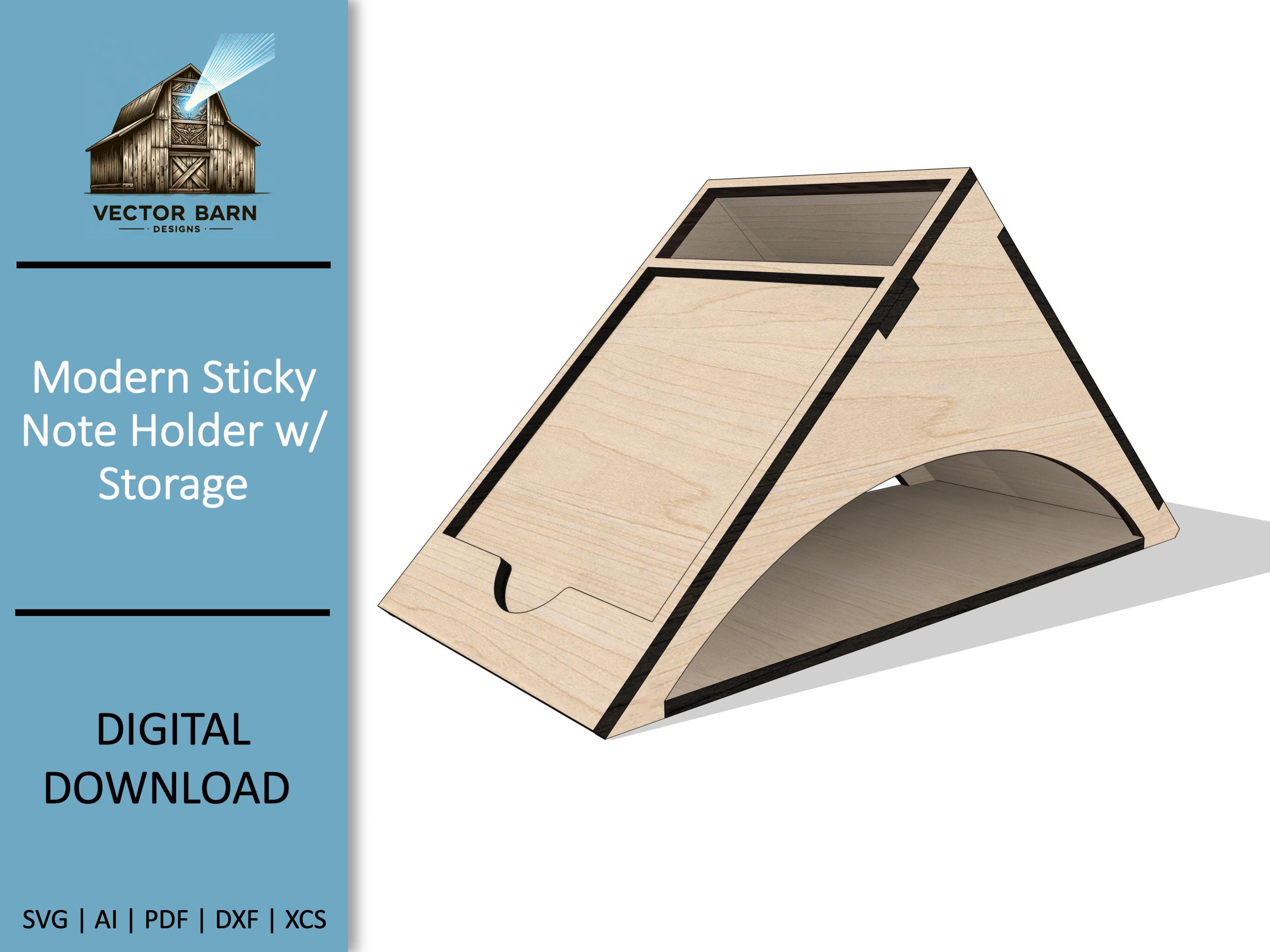 Laser Cut Sticky Note Holder SVG File, Desk Organizer (digital Download ...