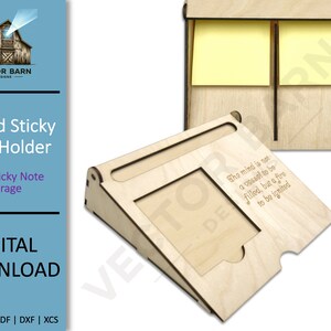Laser Cut Sticky Note Holder With Storage | Digital SVG File | Laser ...