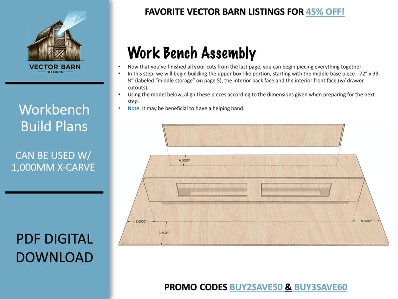 Workbench Build Plans CNC Table With Storage | Inventables 1,000mm X ...