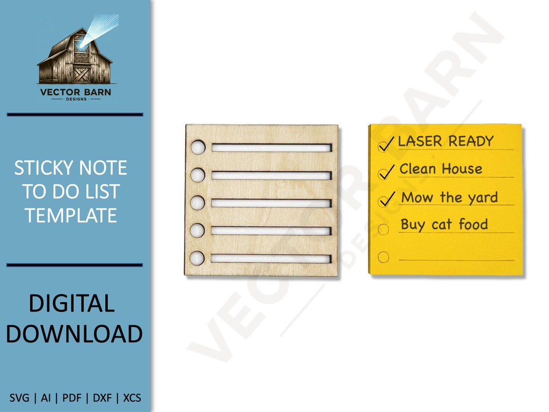 To Do List Template SVG File: Laser Cut Sticky Note Holder (digital ...