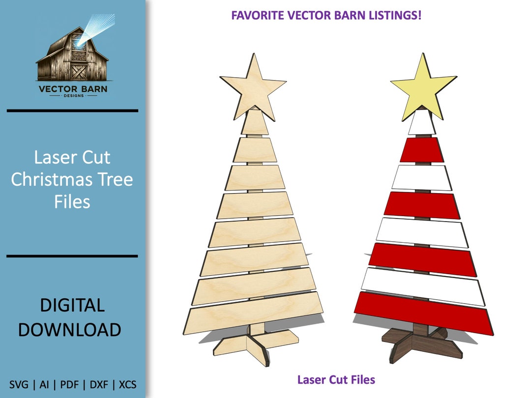 DIY Wooden Christmas Tree SVG Files Laser Cut Files Xtool Glowforge ...