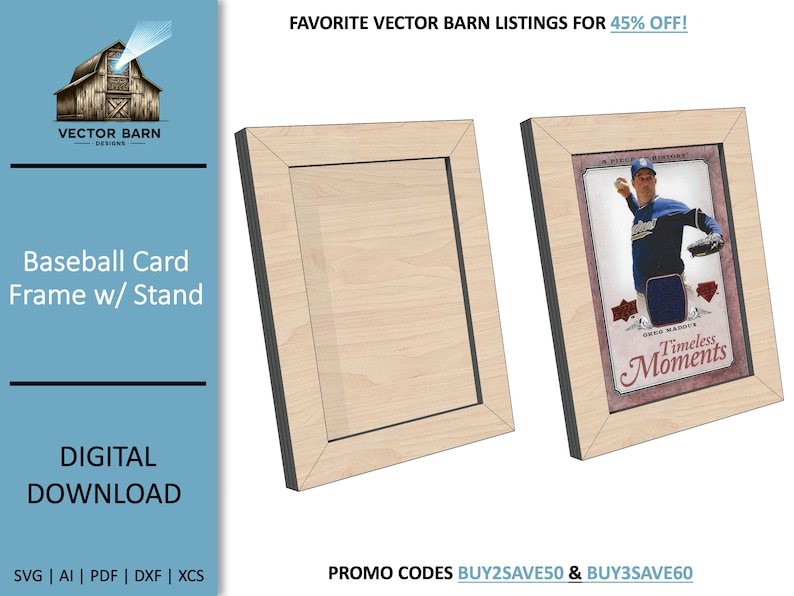Baseball Card Frame SVG File Laser Cut File Xtool Glowforge Cut Files ...