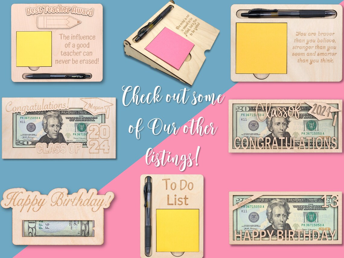 Laser Cut Sticky Note Holder With Storage | Digital SVG File | Laser ...