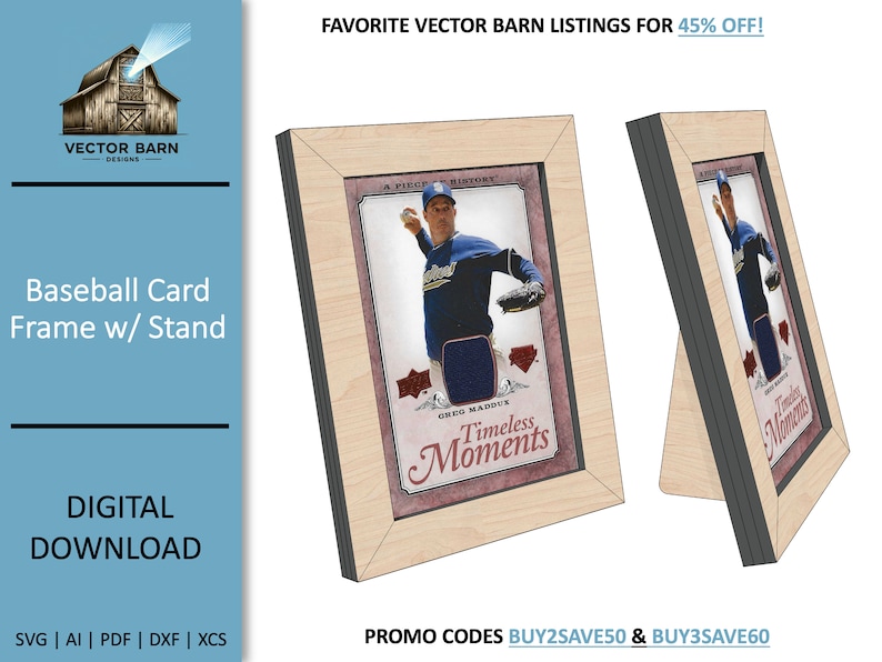 Baseball Card Frame SVG File Laser Cut File Xtool Glowforge Cut Files ...