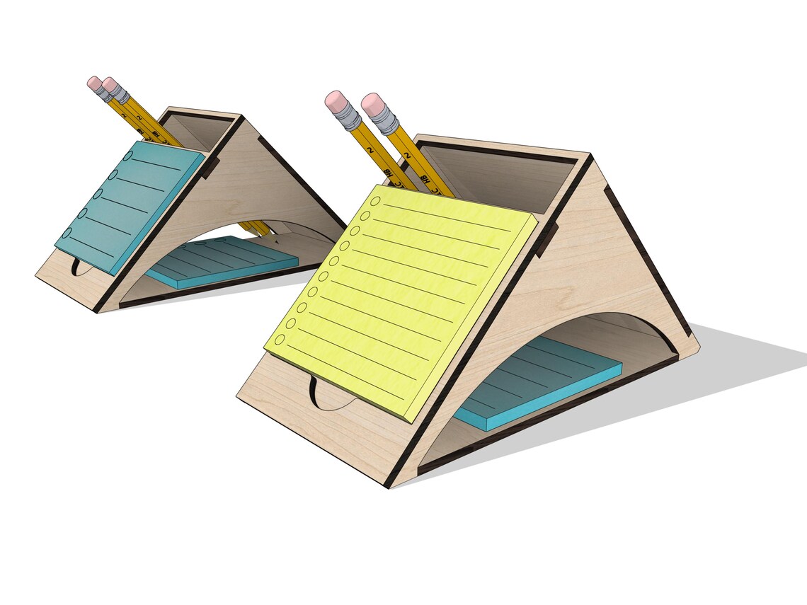 Laser Cut Sticky Note Holder SVG File, Desk Organizer (digital Download ...