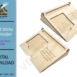 Laser Cut Sticky Note Holder With Storage | Digital SVG File | Laser ...