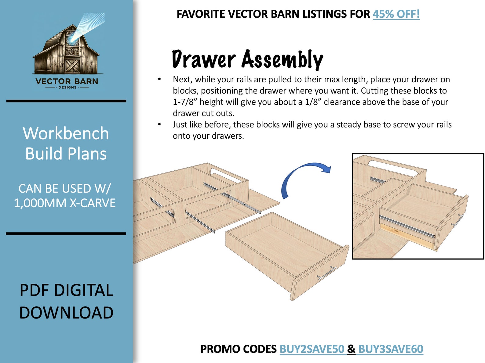 CNC Table Workbench Plans | 1000mm X-carve, Storage (PDF Plans) - Etsy