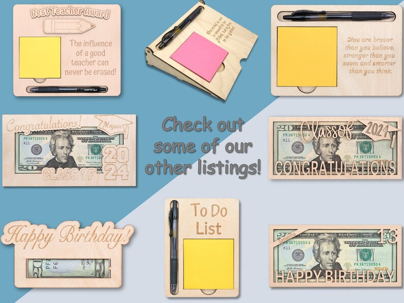 Sticky Note Holder SVG BUNDLE Laser Cut Files Xtool Glowforge Cut Files ...