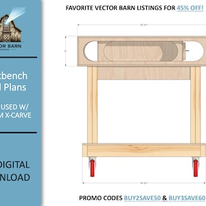 CNC Table Workbench Plans | 1000mm X-carve, Storage (PDF Plans) - Etsy