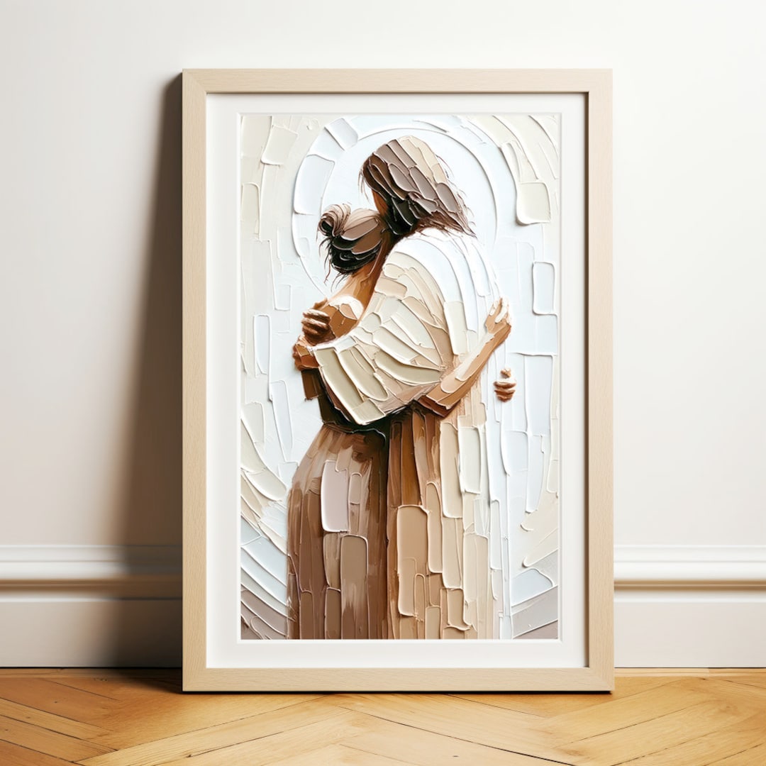 Woman Safe in His Arms Vertical Digital Download Jesus Embracing Woman ...
