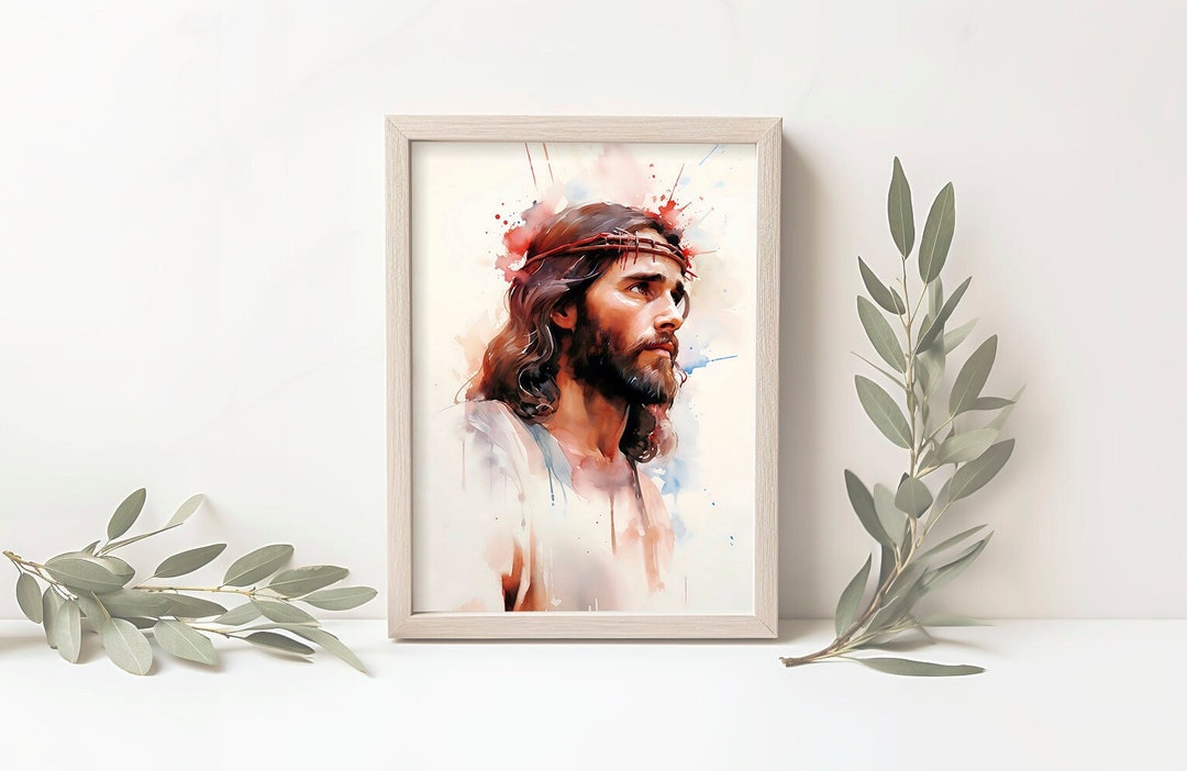 Jesús Corona De Espinas Imprimible, Retrato De Jesús, Arte Mural De ...